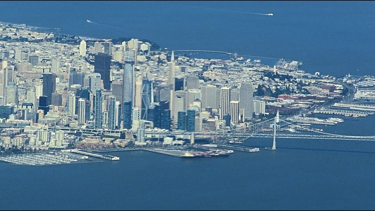 Bird's Eye View of Downtown San Francisco! Southwest 737-700 Takeoff ...