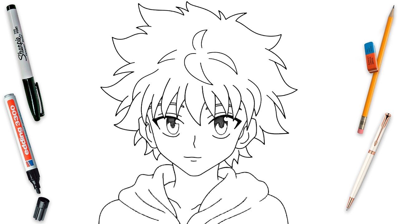 How To Draw Killua Easy Step By Step | Killua Zoldyck From Hunter X ...