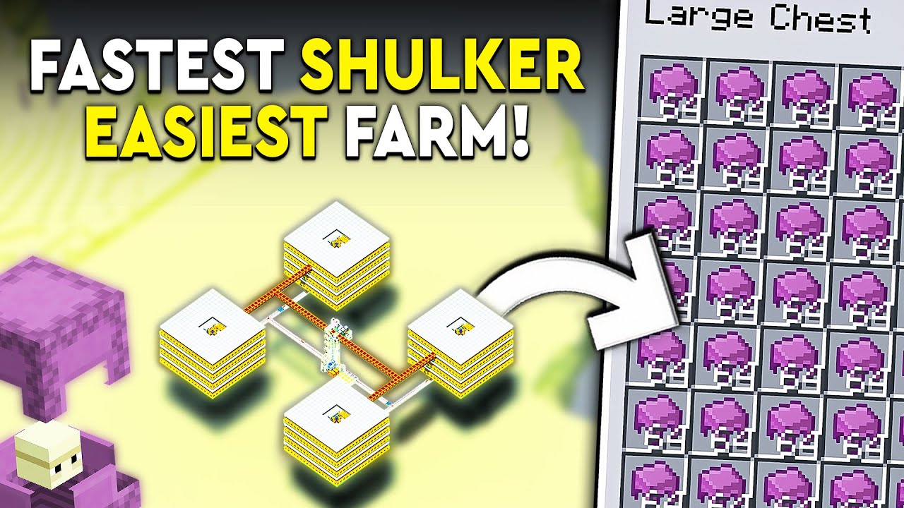 Minecraft NEW Shulker Farm Tutorial - EASY & FAST - 6,500 P/H! - YouTube