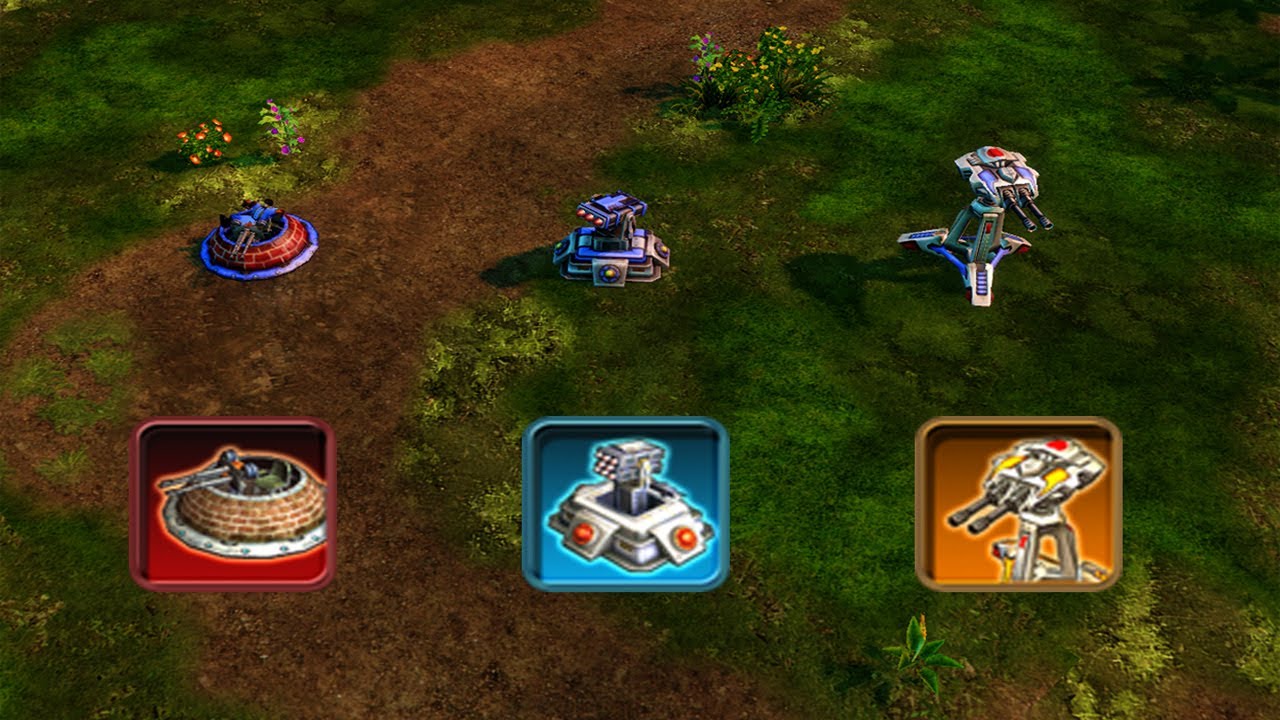 C&C Red Alert 3 - Comparing Basic Defenses - YouTube