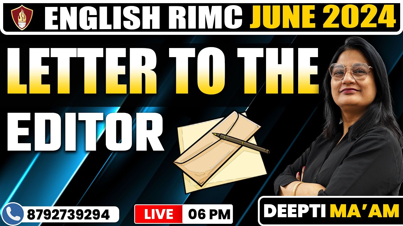 Letter to editor- English RIMC June 2024 | RIMC Online Coaching Classes ...