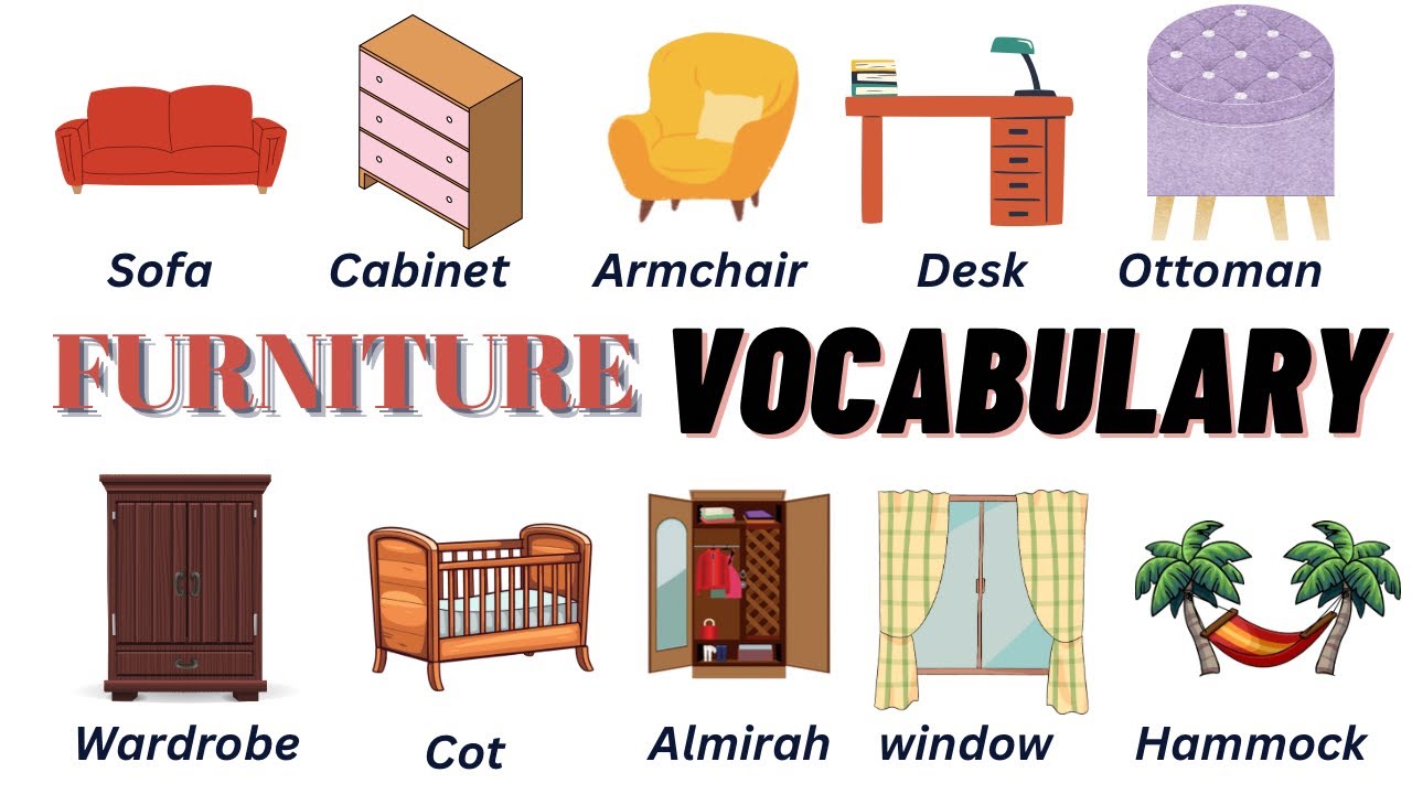 Furniture names in English || furniture vocabulary ||Furniture ...