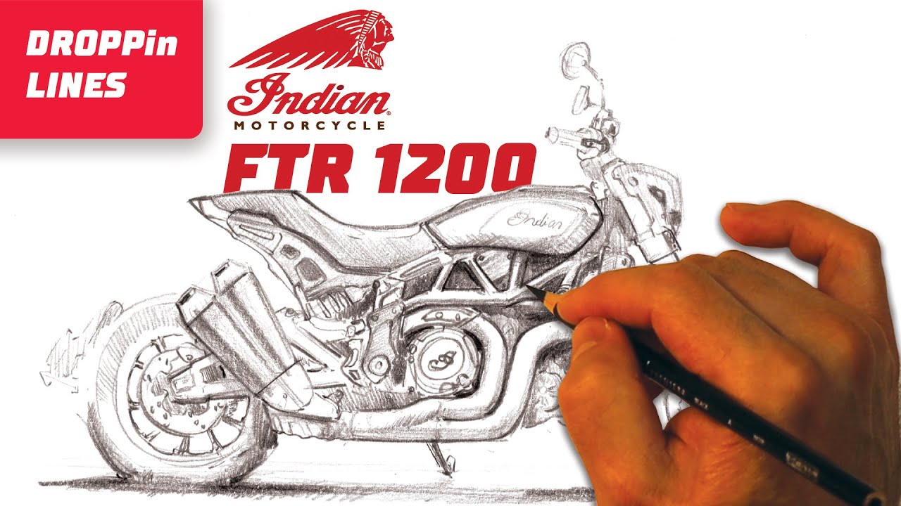 2020 Indian FTR 1200 | How to DRAW a MOTORCYCLE - YouTube