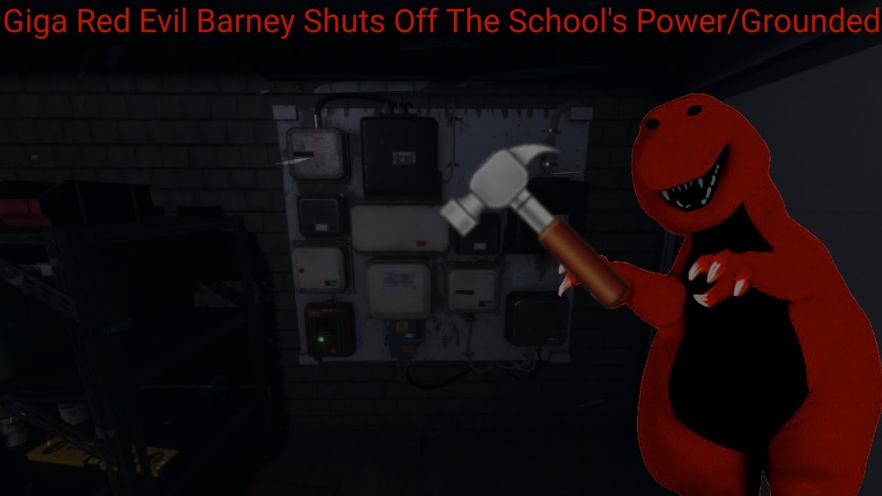 Giga Red Evil Barney Shuts Off The School's Power/Grounded - YouTube