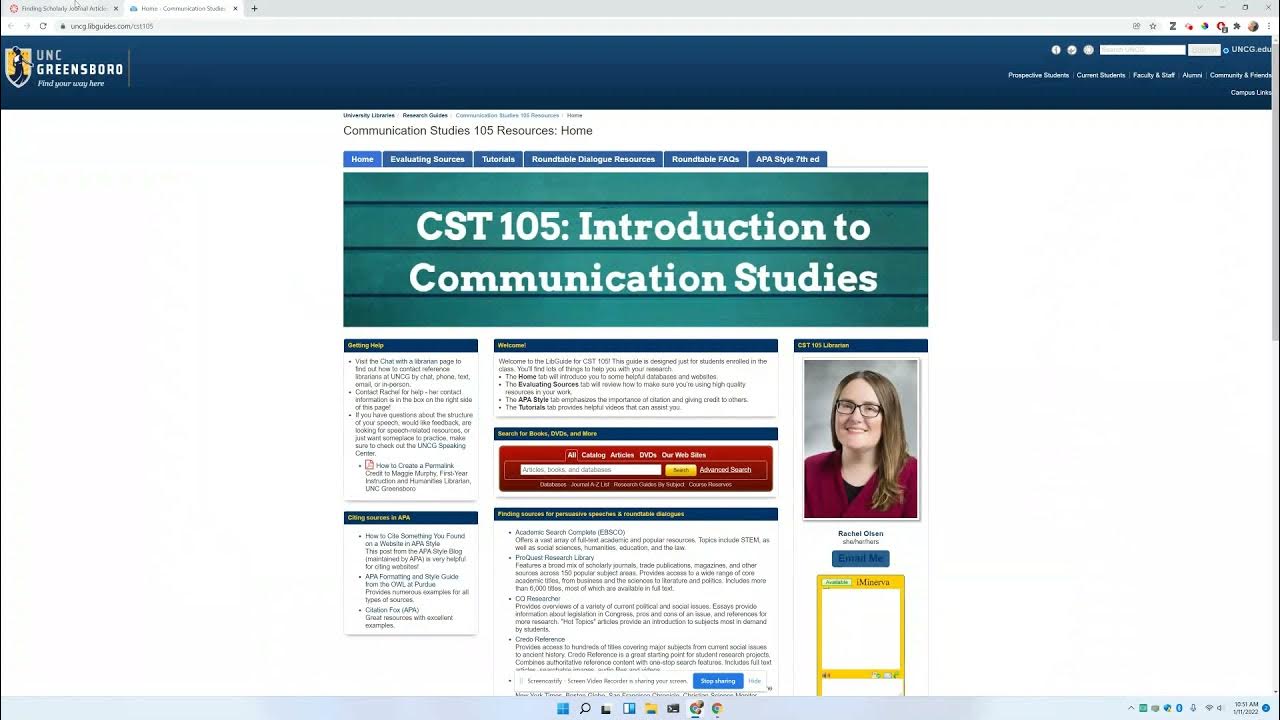 CST 105 Library Module Instructions: Spring 2022 - YouTube