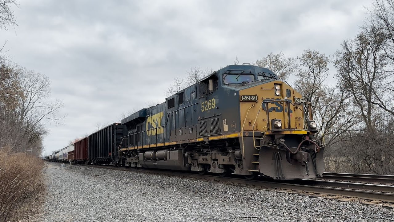 CSX M363 Monster 187 Car Mixed Freight Train at Centerport (1/2/24 ...