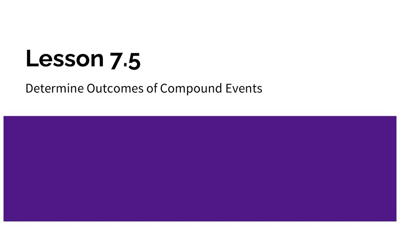 Lesson 7 5 Determine The Outcome Of Compound Events YouTube Lesson 7 5 Determine The Outcome Of Compound Events YouTube