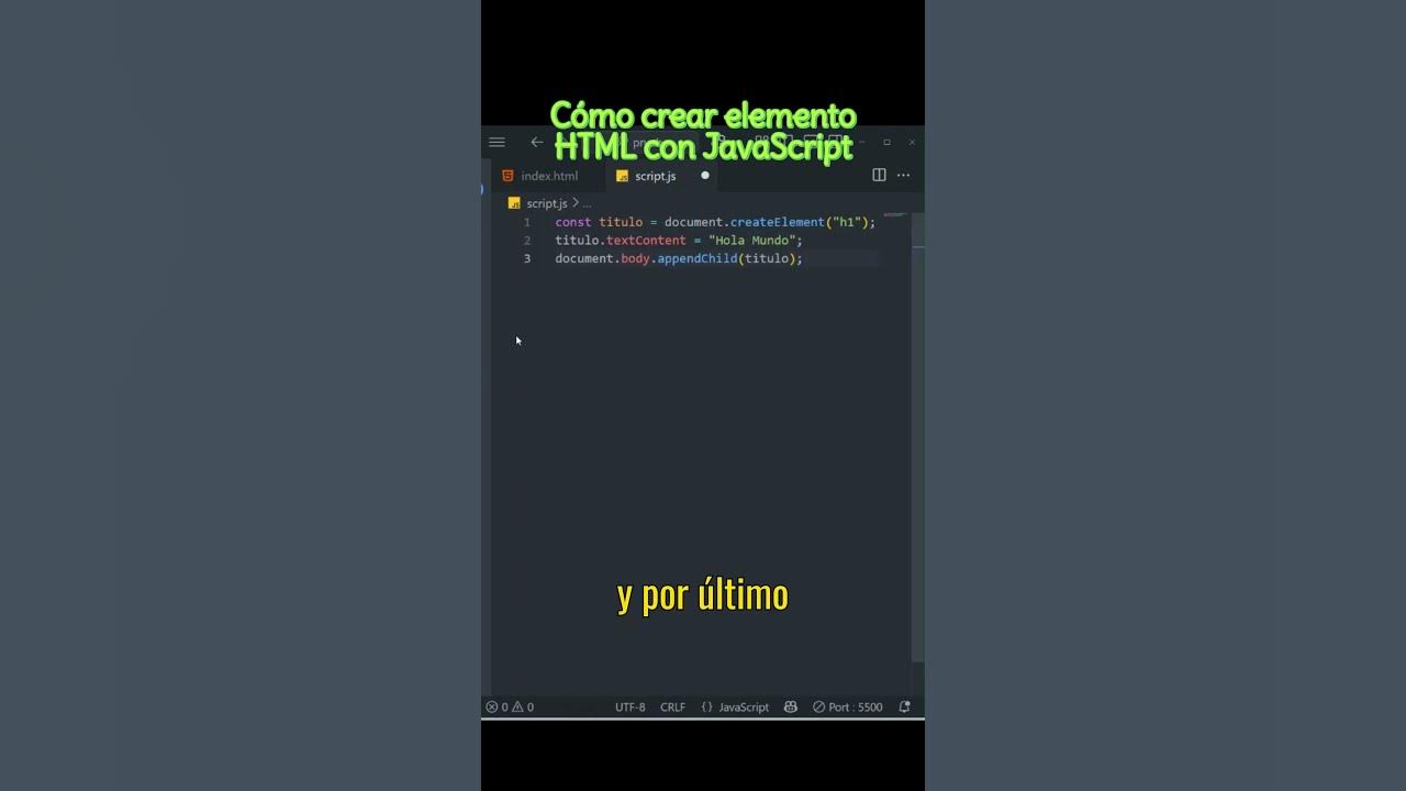 crear etiquetas de html #programadoresweb #desarrolloweb #javascript #html #programación - YouTube