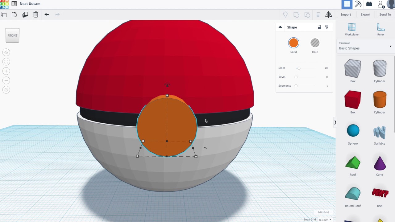Eol Maker Club Tinkercad How To Make A Pokeball Youtube