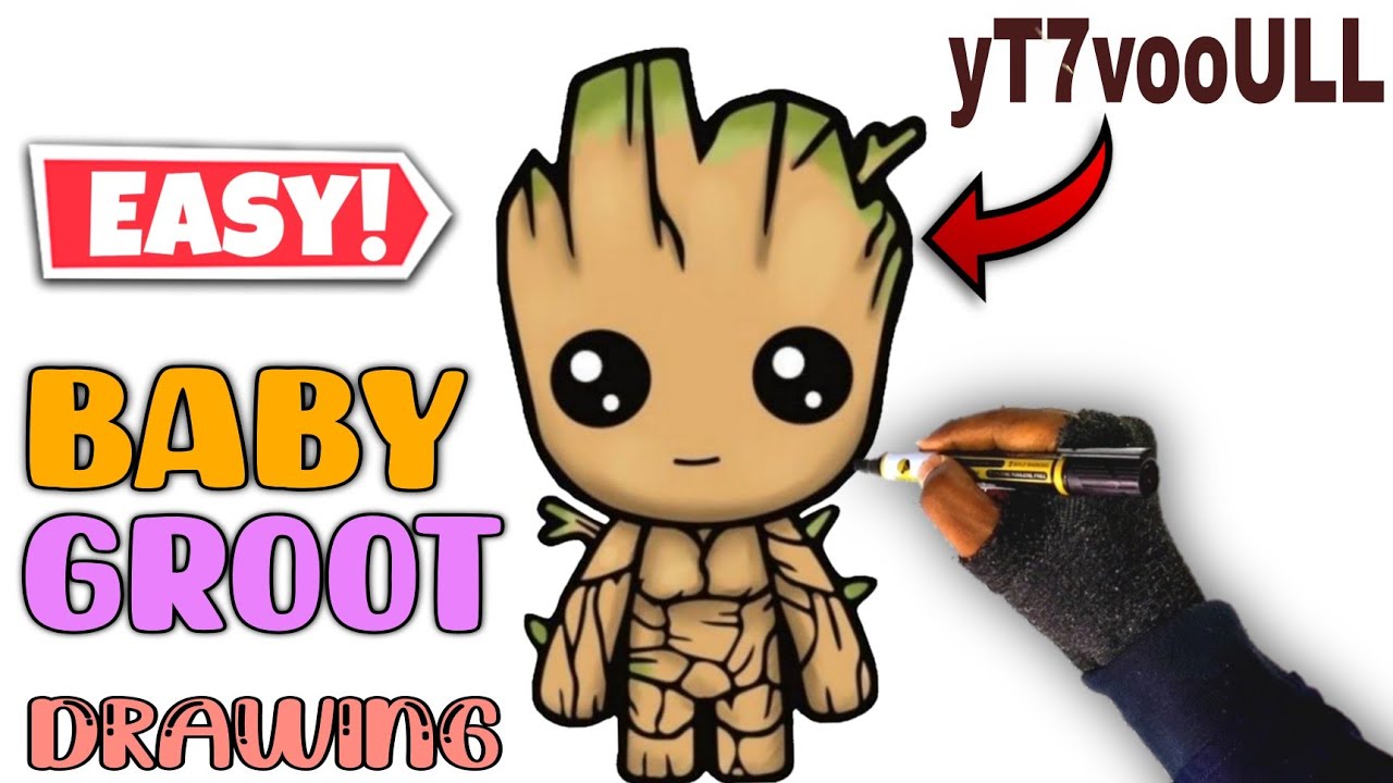 #groot HOW TO MAKE BABY GROOT STEP BY STEP. | HOW TO DRAW BABY GROOT ...