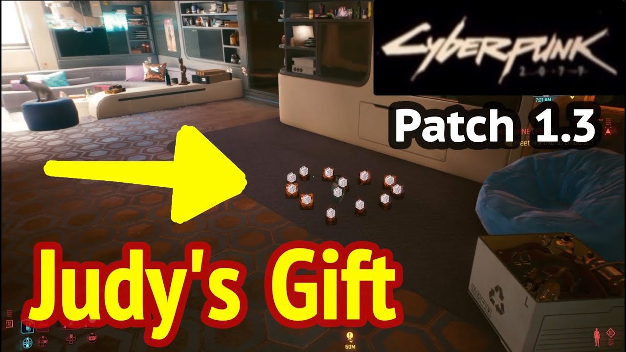 Cyberpunk 2077: Judy's Gift To V's Apartment Fixed in Patch 1.3 - YouTube