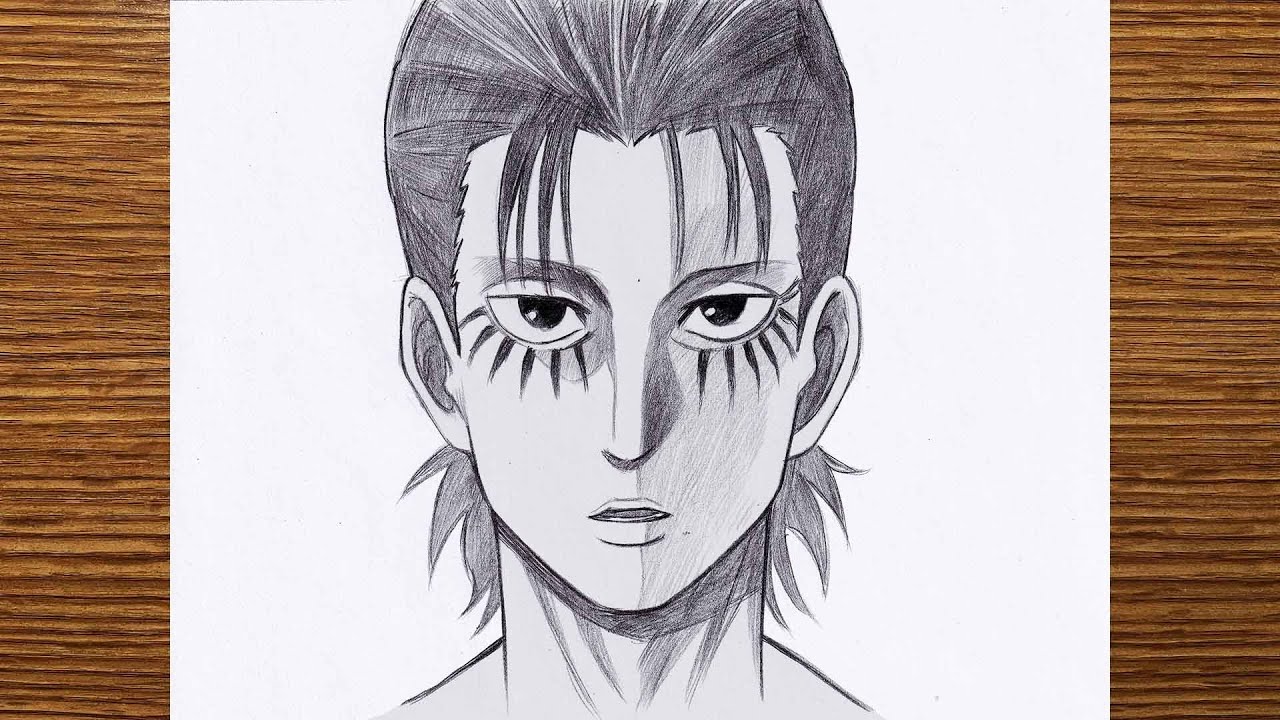 Anime sketch | how to draw Eren step-by-step | Attack on Titan art ...
