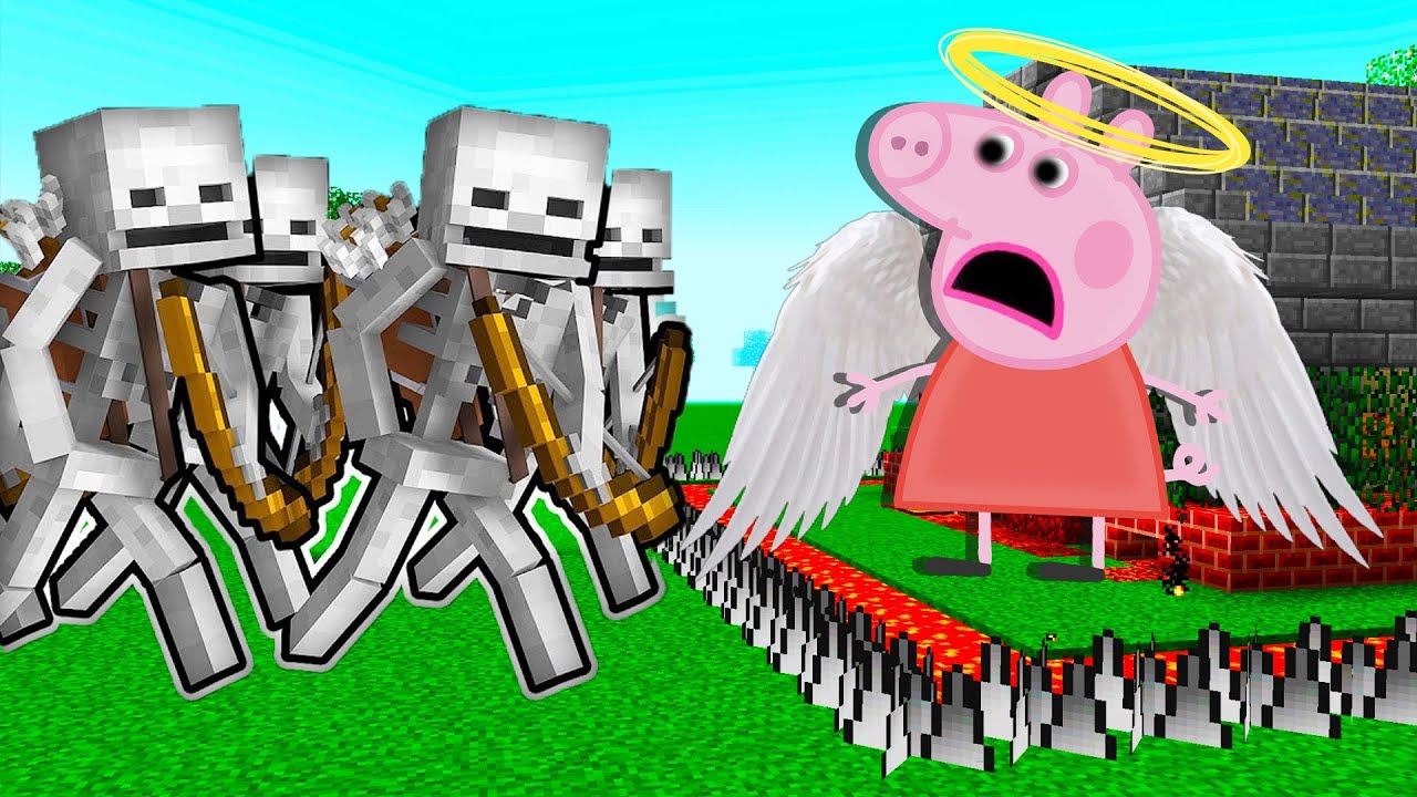 Angel Peppa Pig The Most Secure House vs Skeleton Apocalypse In ...