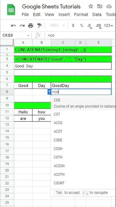 How to Use CONCATENATE Function in Google Sheets - YouTube