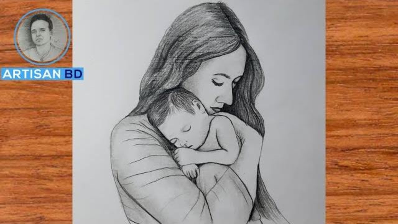 How to draw Mother's Day step by step | Drawing for beginners - YouTube