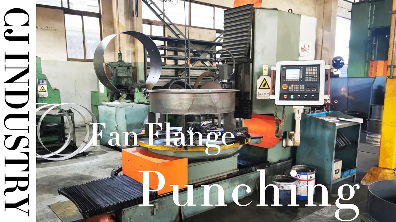 CNC fan flange punching machine - YouTube