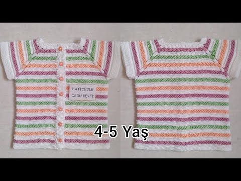 Renkli Bal Peteği Örneğinde Çocuk Yelek Tarifi. 4. 5 Yaş. Yakadan Başlama Artan İpleri Değerlendirme