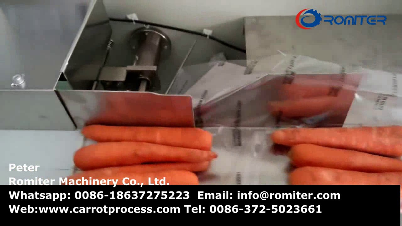 Machine d'emballage automatique de carottes - YouTube
