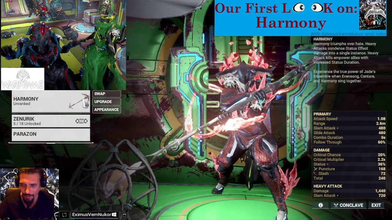 Extra: Warframe - Our first look on Harmony (The Signature Melee Weapon of Jade) - YouTube