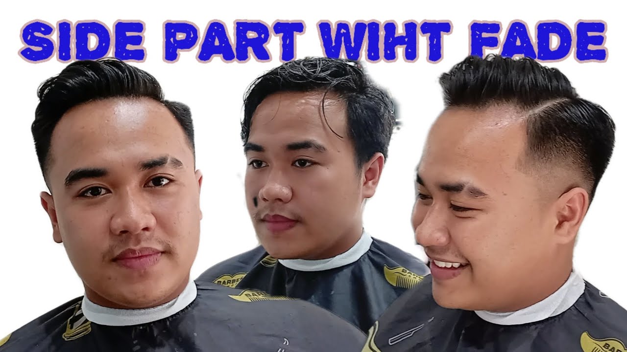 cara potong rambut side part with fade . - YouTube