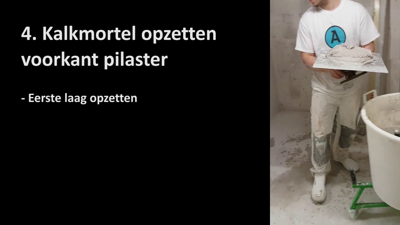 4. Pilaster berapen met kalkmortel (traditioneel) - YouTube