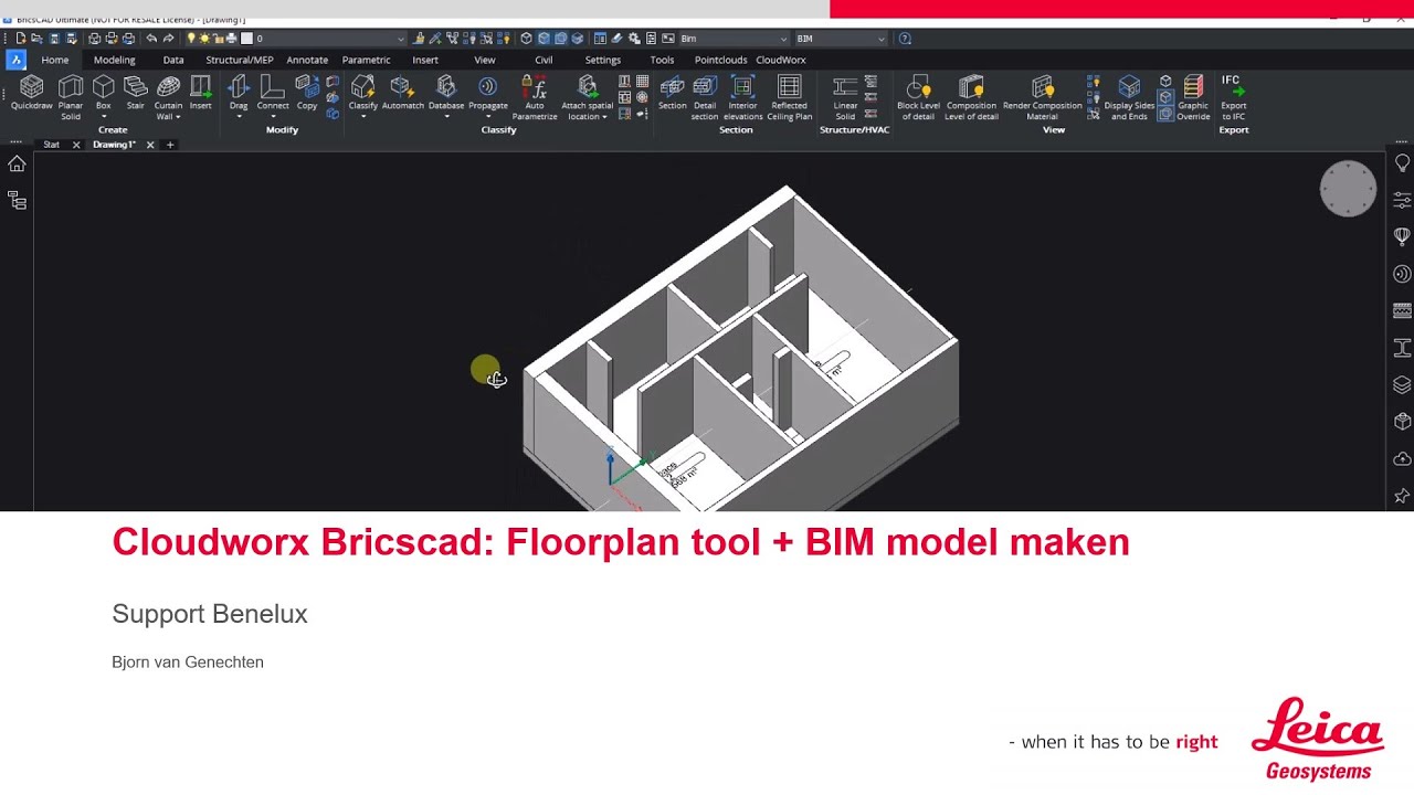 Cloudworx voor Bricscad - puntenwolk naar BIM - YouTube