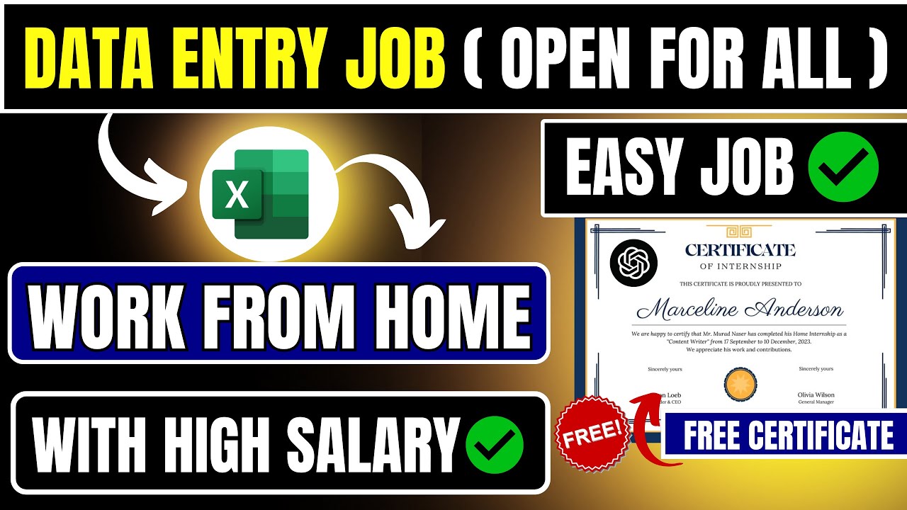Data Entry Job ( Work from Home ) 🔥| Anyone Can Apply | Open for all ...