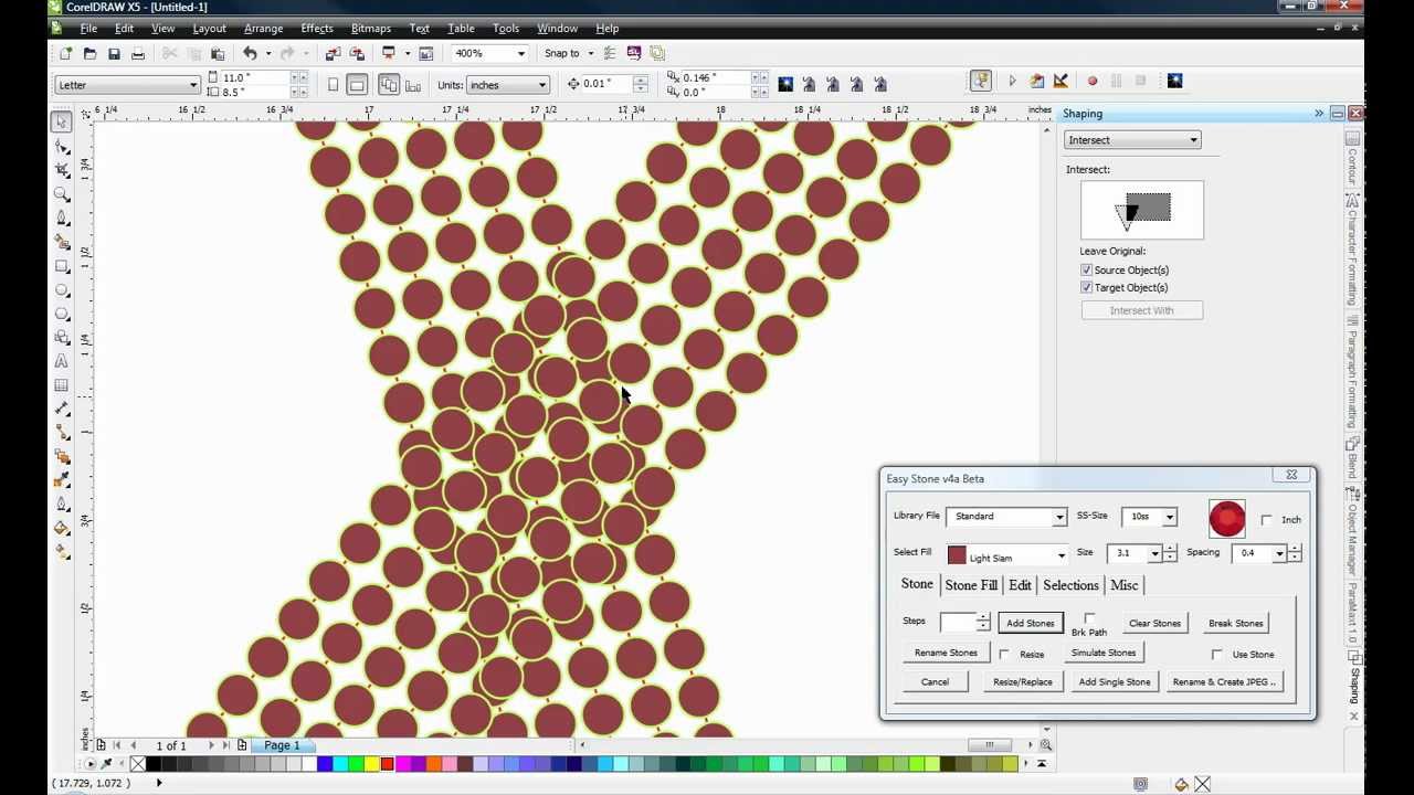 JPG Rhinestone Conversion in CorelDRAW - Letter X - YouTube