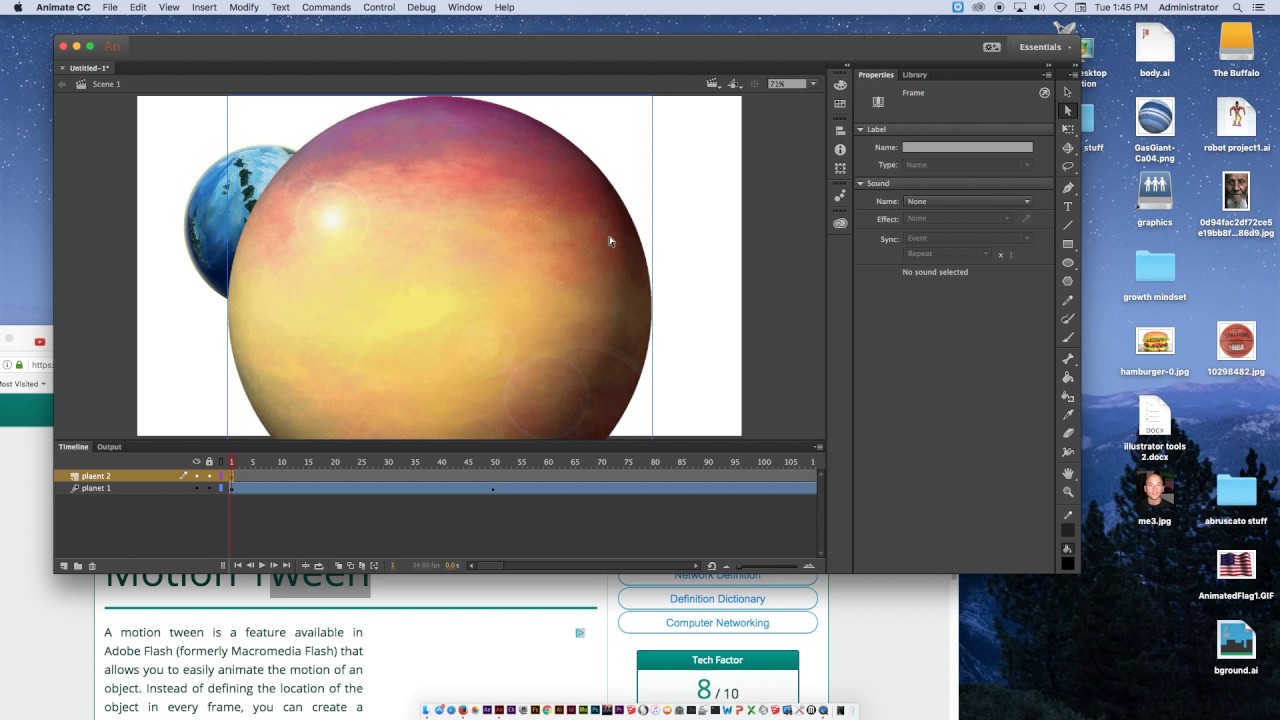 Project 10: Motion tween in animate cc - YouTube