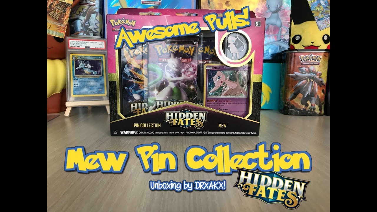 Mew Hidden Fates Pin Collection Unboxing! *Great Pulls!* - YouTube