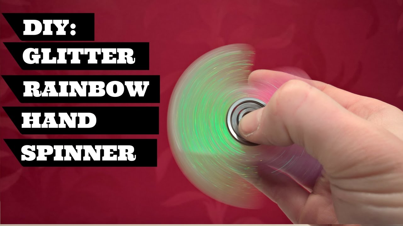 DIY Fidget Toy Spinner Glitter Rainbow | DIY Fidget Hand Spinner ...