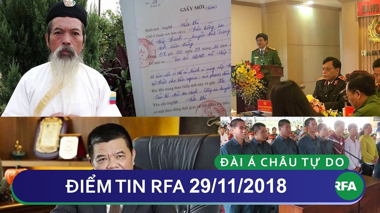 Điểm tin RFA tối 29/11/2018 | Thêm 9 người bị đi tù vì biểu tình ở Bình ...