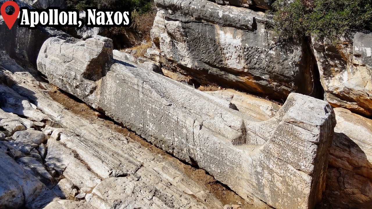 Let's explore Kouros of Apollona from ABOVE at Apollon village - YouTube
