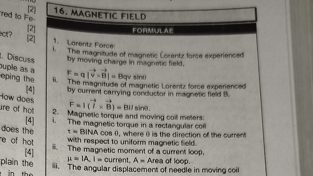 Electricity and magnetism class 12 important questions - YouTube