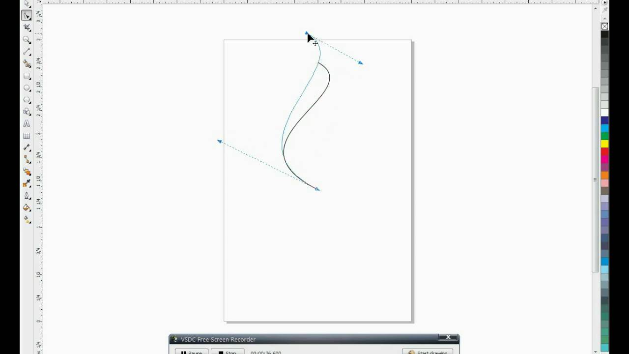 How to curve a line in Corel DrawX6 - YouTube