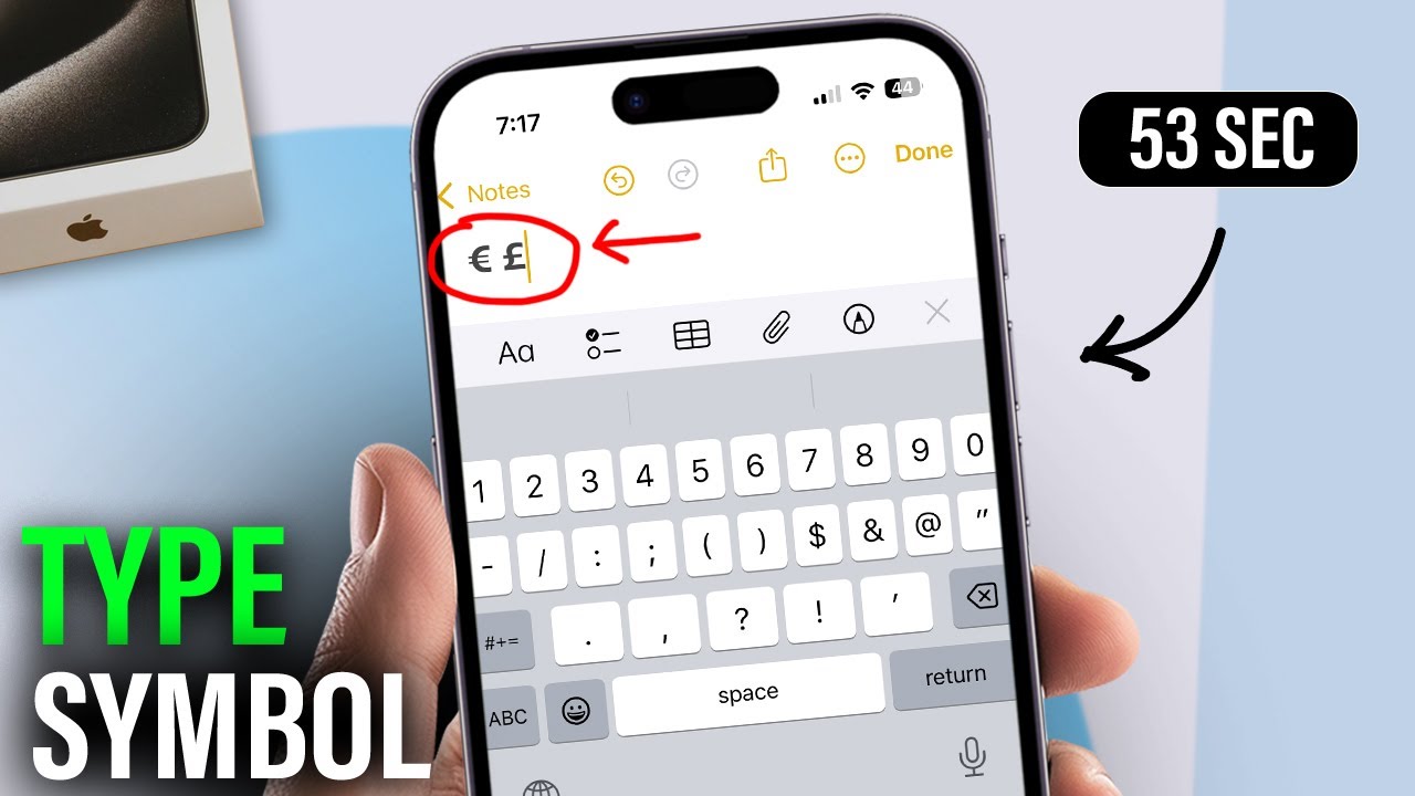 How To Type Euro / Sterling Symbol on iPhone Keyboard | Type Currency ...