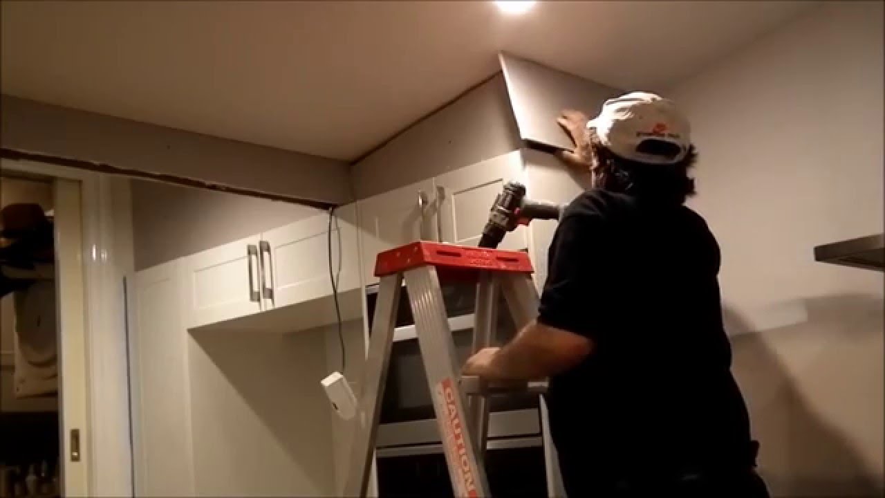 Plastering Fiddly Plastering around Kitchen Cupboards - YouTube