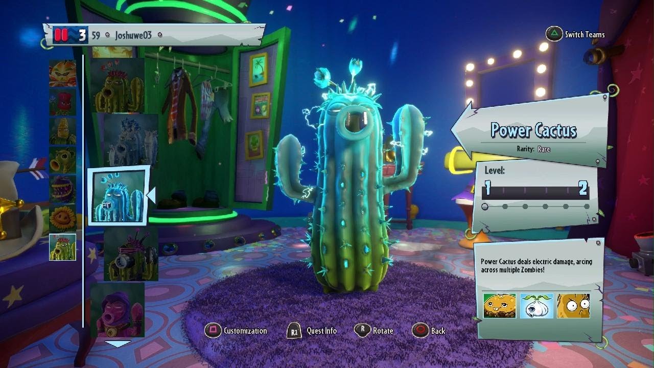 Plants vs Zombies Garden Warfare 2 : Power Cactus Gameplay #88 - YouTube