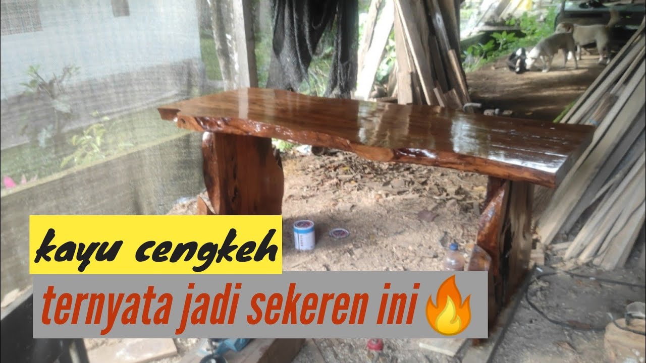 super keren ️ cara membuat meja live edge dari kayu cengkeh - YouTube