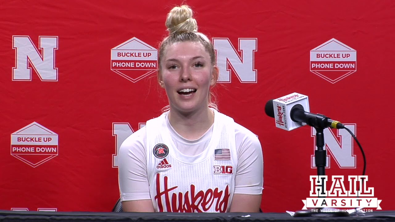 Nebraska Women's Basketball: Ashley Scoggin on Penn State Win - YouTube