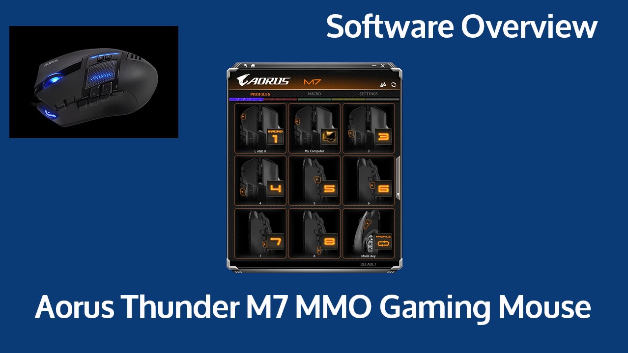 Aorus Thunder M7 MMO Gaming Mouse Macro Engine Software Overview - YouTube