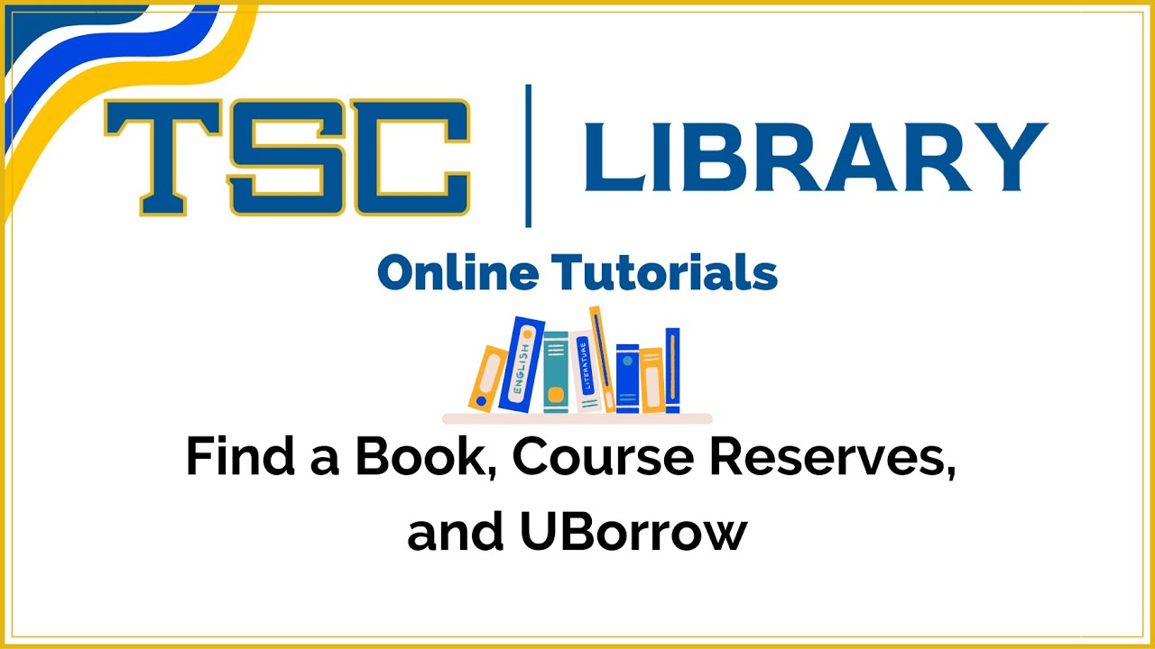 Find a Book | Course Reserves | UBorrow - YouTube