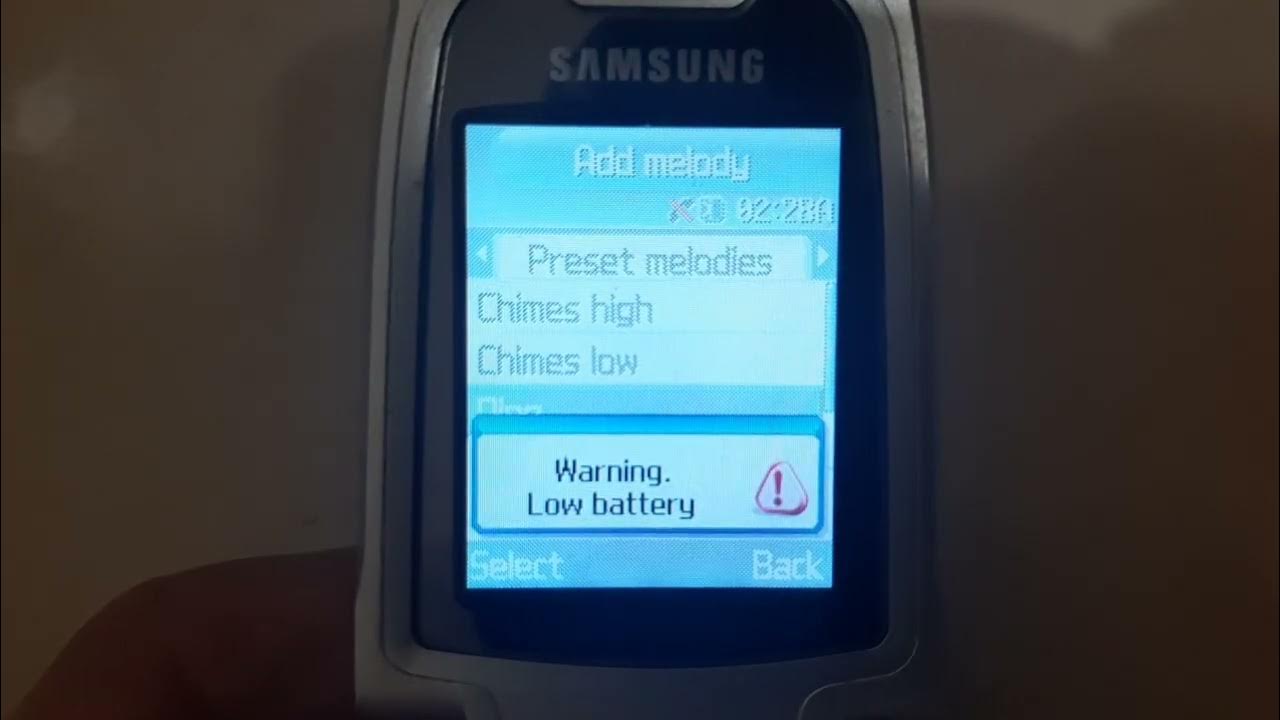Samsung SGH-X800 Warning. Low battery - YouTube