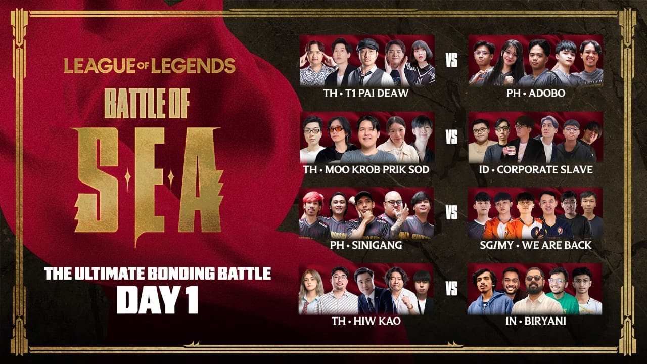 Day 1 - League of Legends - Battle of SEA - YouTube