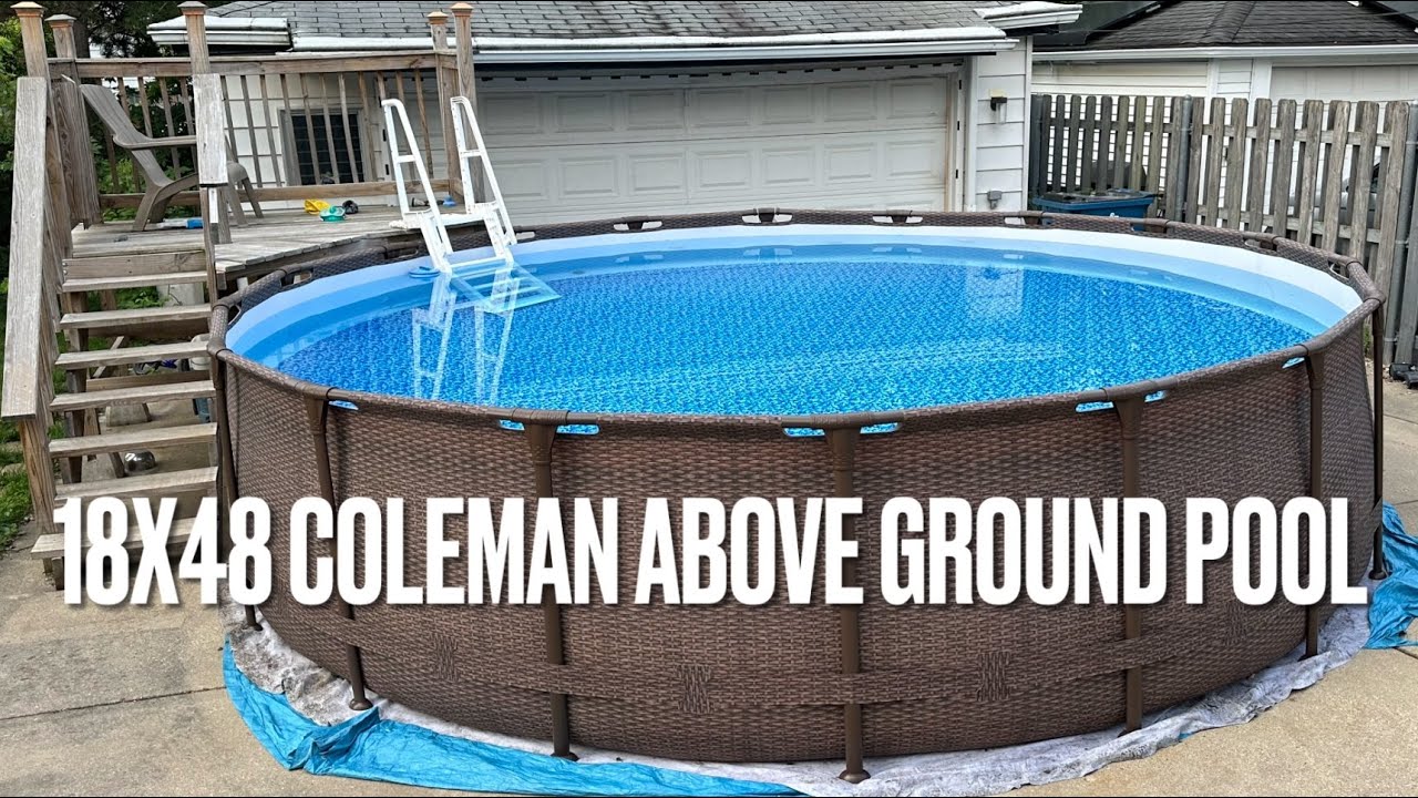 18x48 COLEMAN ABOVE GROUD POOL SETUP - YouTube