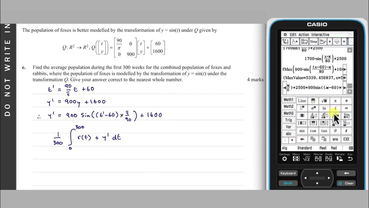 Using the fx-CP400 ClassPad II to complete the VCE 2022 Maths Methods Exam - Part 6 - YouTube