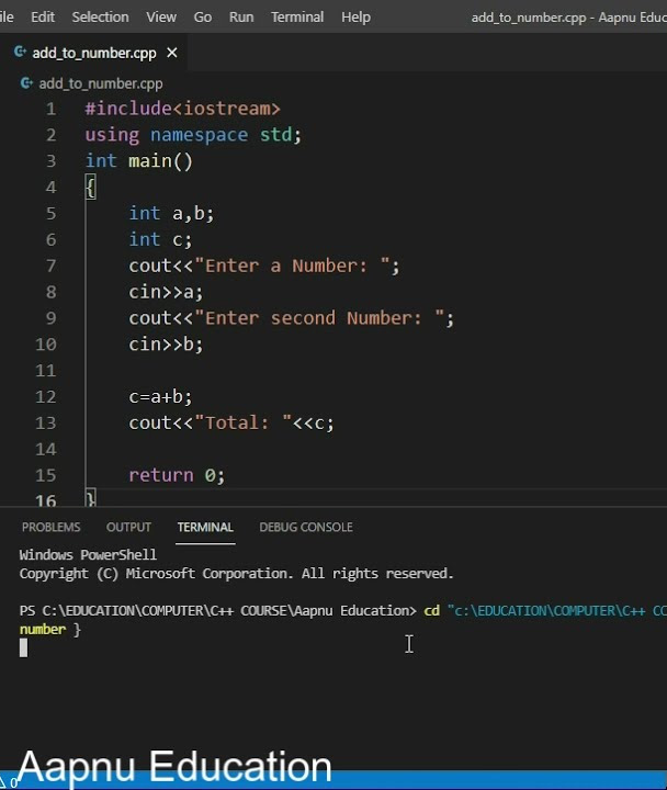 Add Two Number In C Program Shorts Cplusplusprogram Addtwonumber Aapnueducation Youtube 