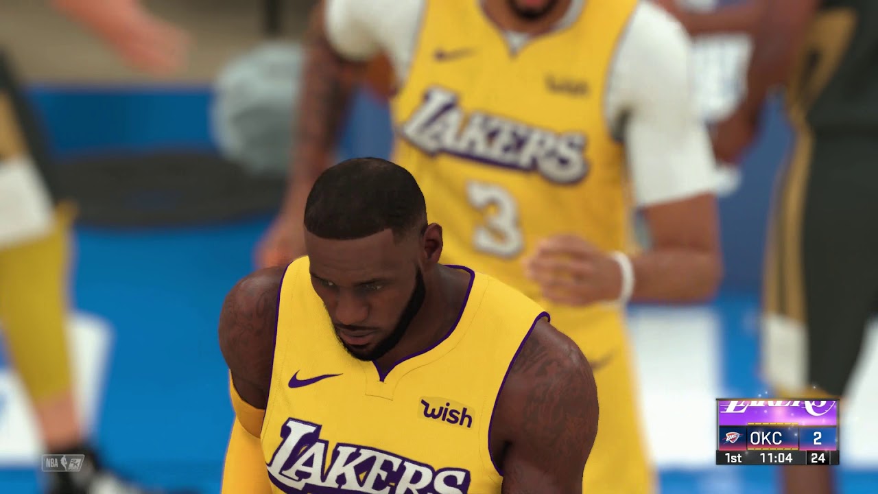 NBA 2K20 - (New City Uniforms) Los Angeles Lakers vs Oklahoma City ...
