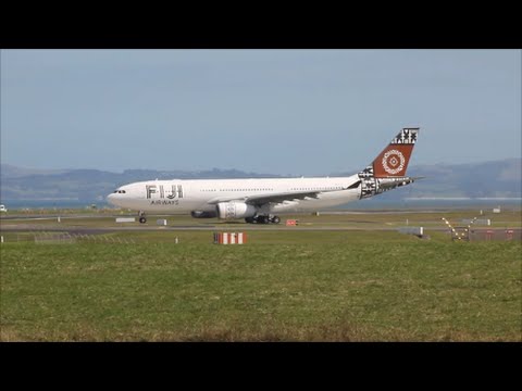 Fiji Airways - A332 - Take Off - Auckland Intl. Airport - YouTube