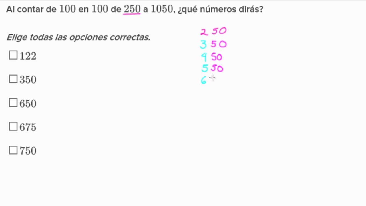 Contando de 100 en 100. Ejemplo - YouTube